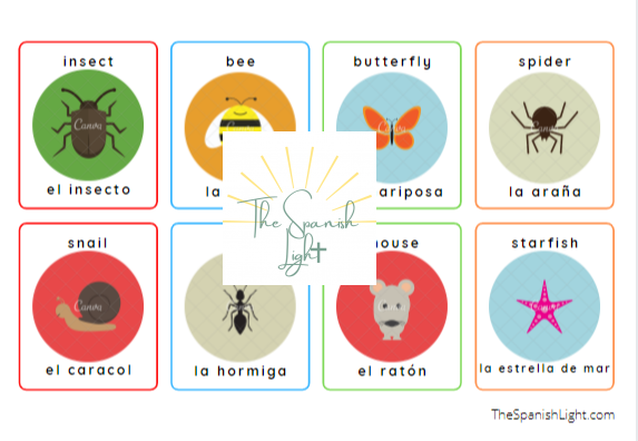 Wild and Domestic Animals in Spanish and English Bundle - The Spanish Light