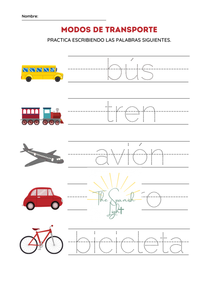 Modes of Transportation in Spanish: Interactive Ways to Use Vocabulary ...
