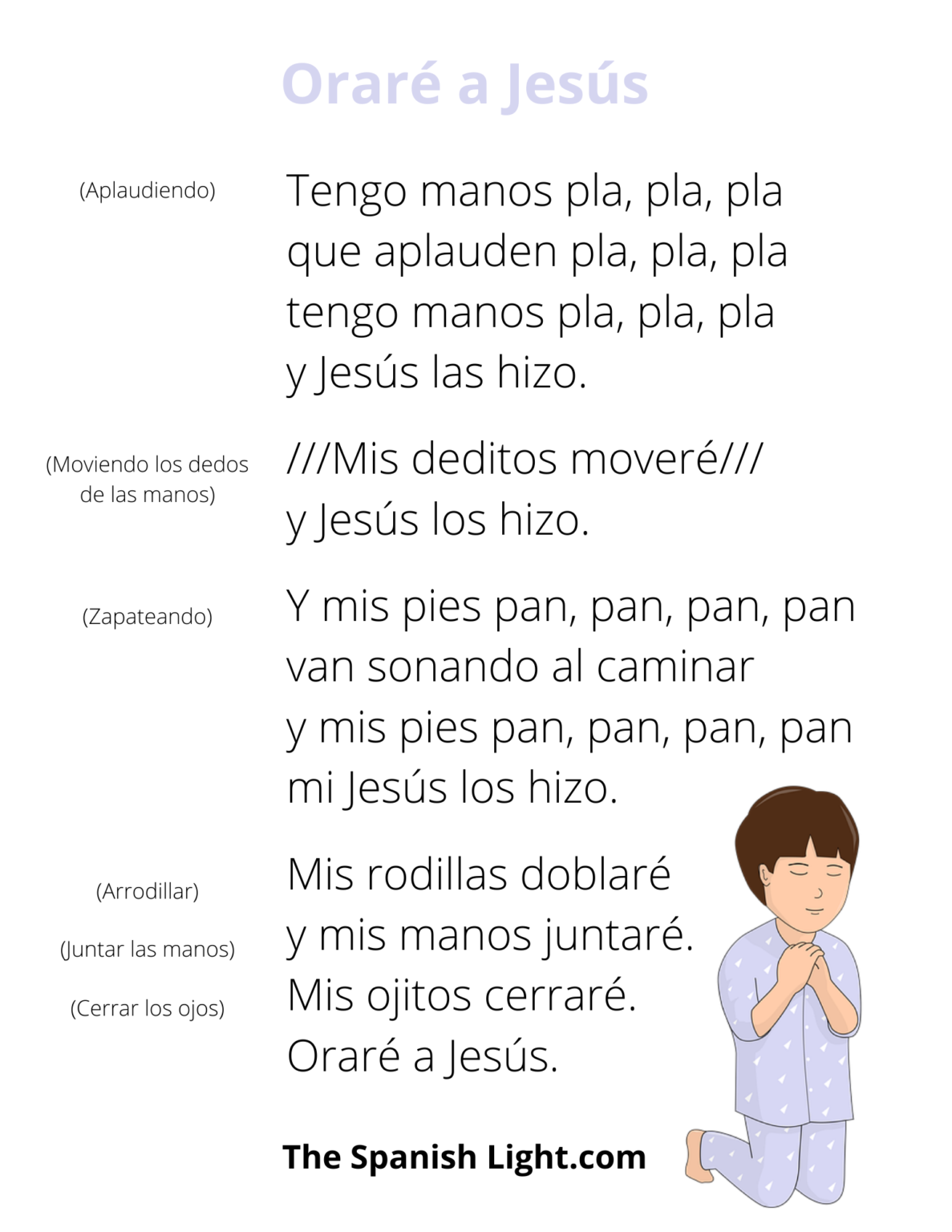 5 Fun Spanish Christian Finger Plays - The Spanish Light